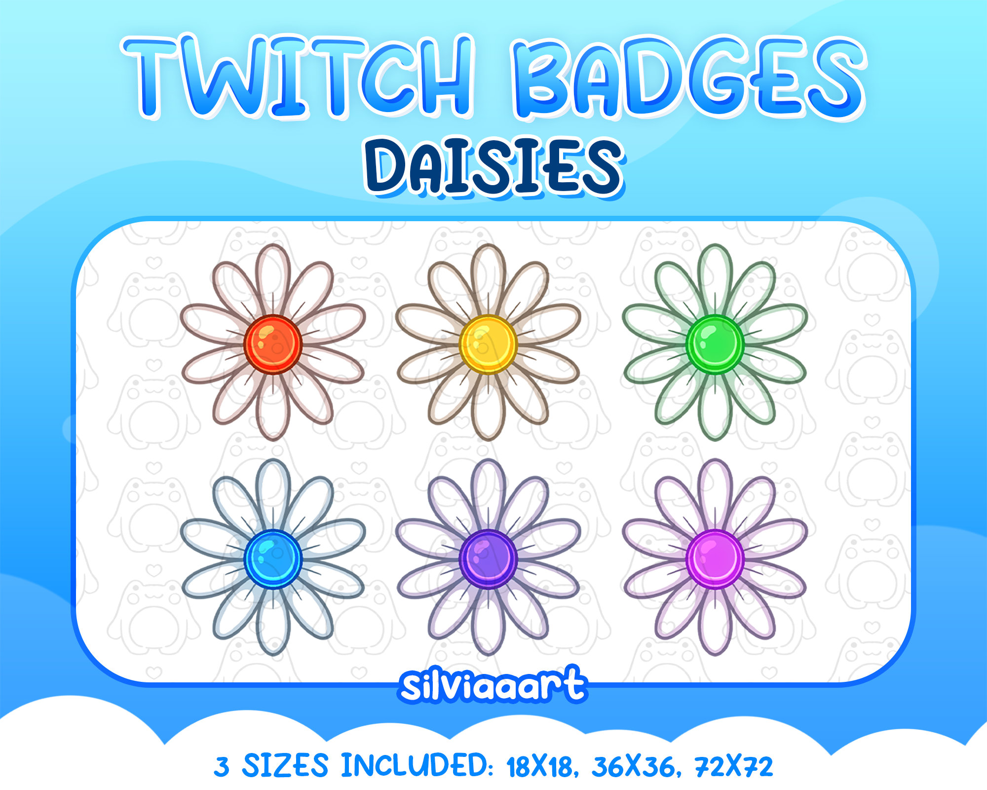 Twitch Daisy Flower Emote - Badges - Streamer - Channel Point ...