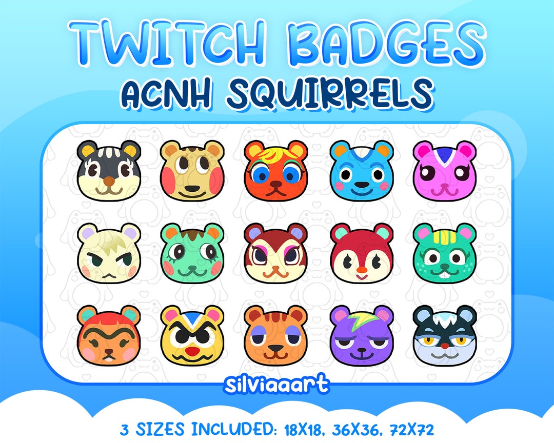 Twitch Squirrel Animal Crossing New Horizons Emote - Badges - Streamer ...