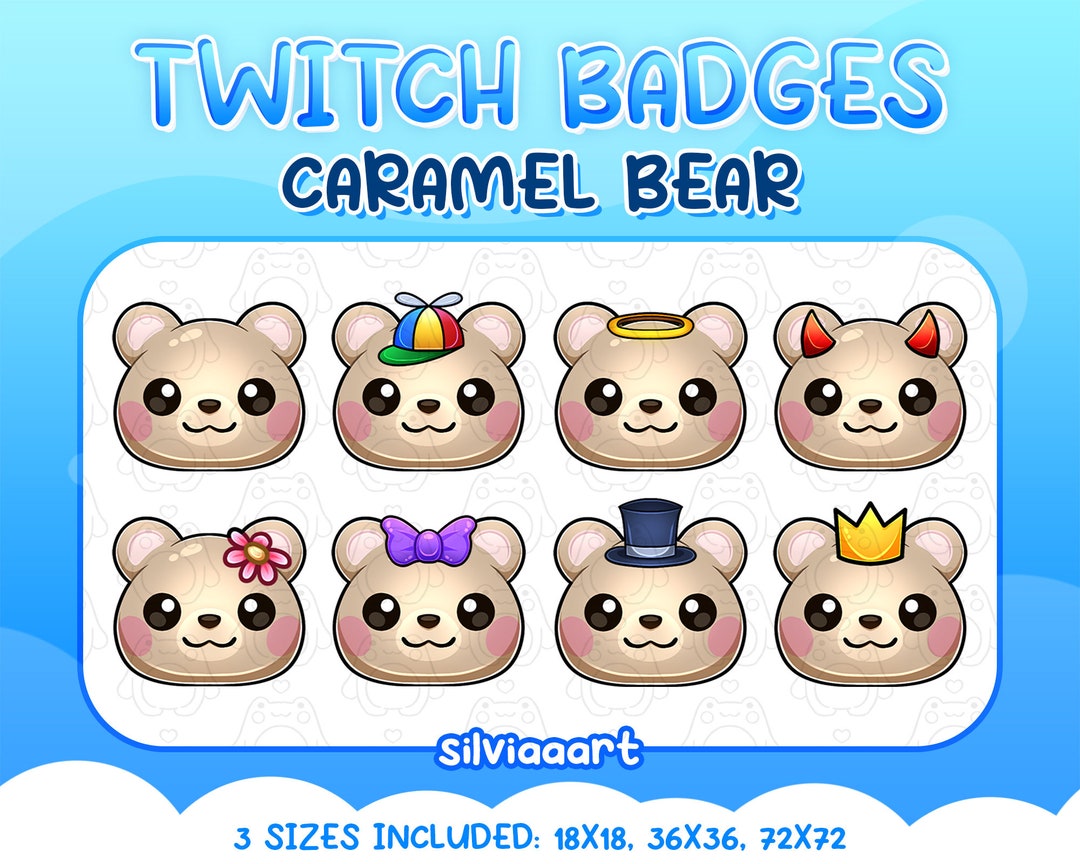 Twitch Caramel Bear Bears Emote - Badges - Streamer - Channel Point ...