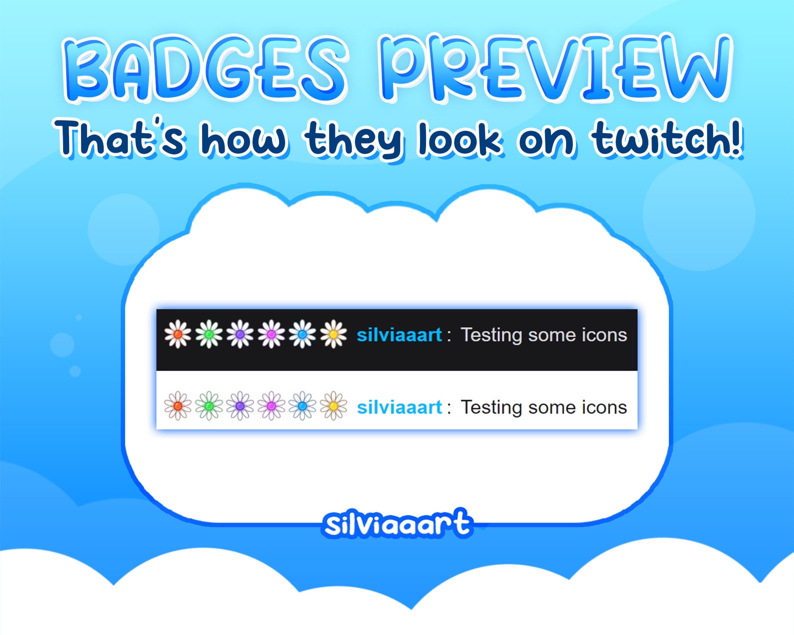 Twitch Daisy Flower Emote - Badges - Streamer - Channel Point ...