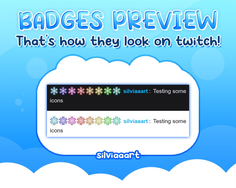 Twitch Snowflake Snow Emote - Badges - Streamer - Channel Point ...