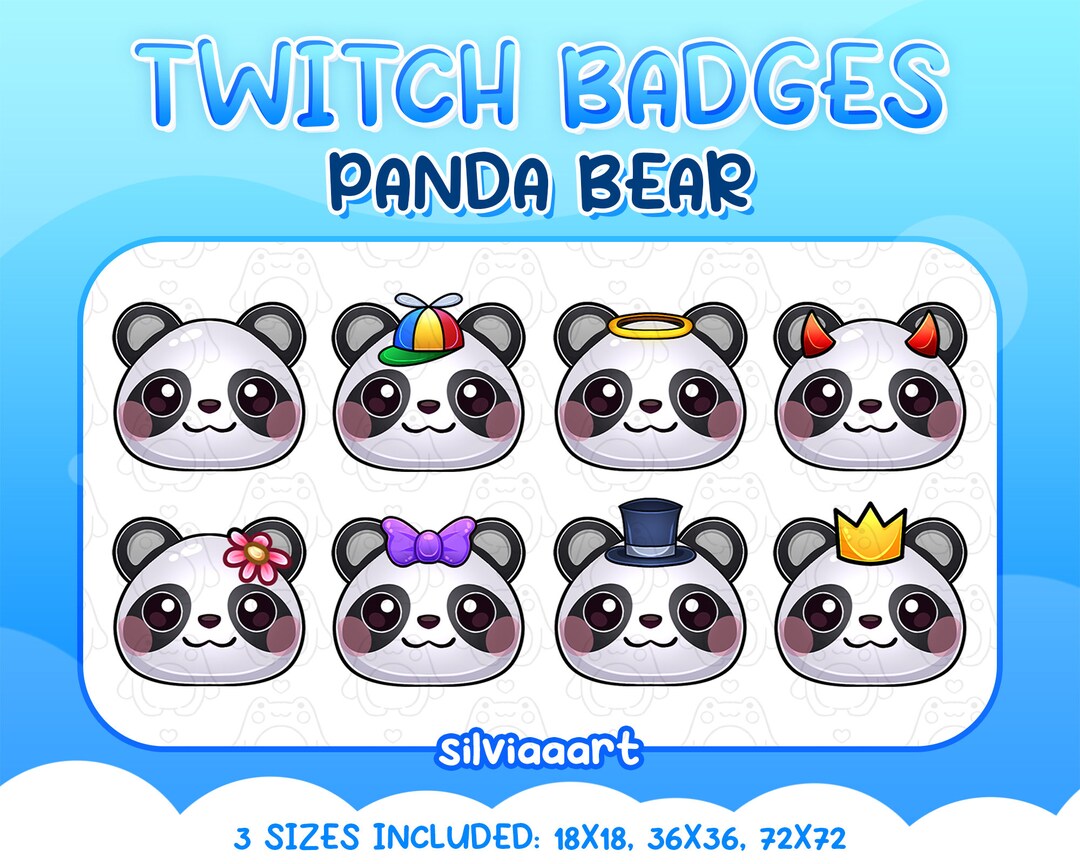 Twitch Panda Bear Bears Emote - Badges - Streamer - Channel Point ...