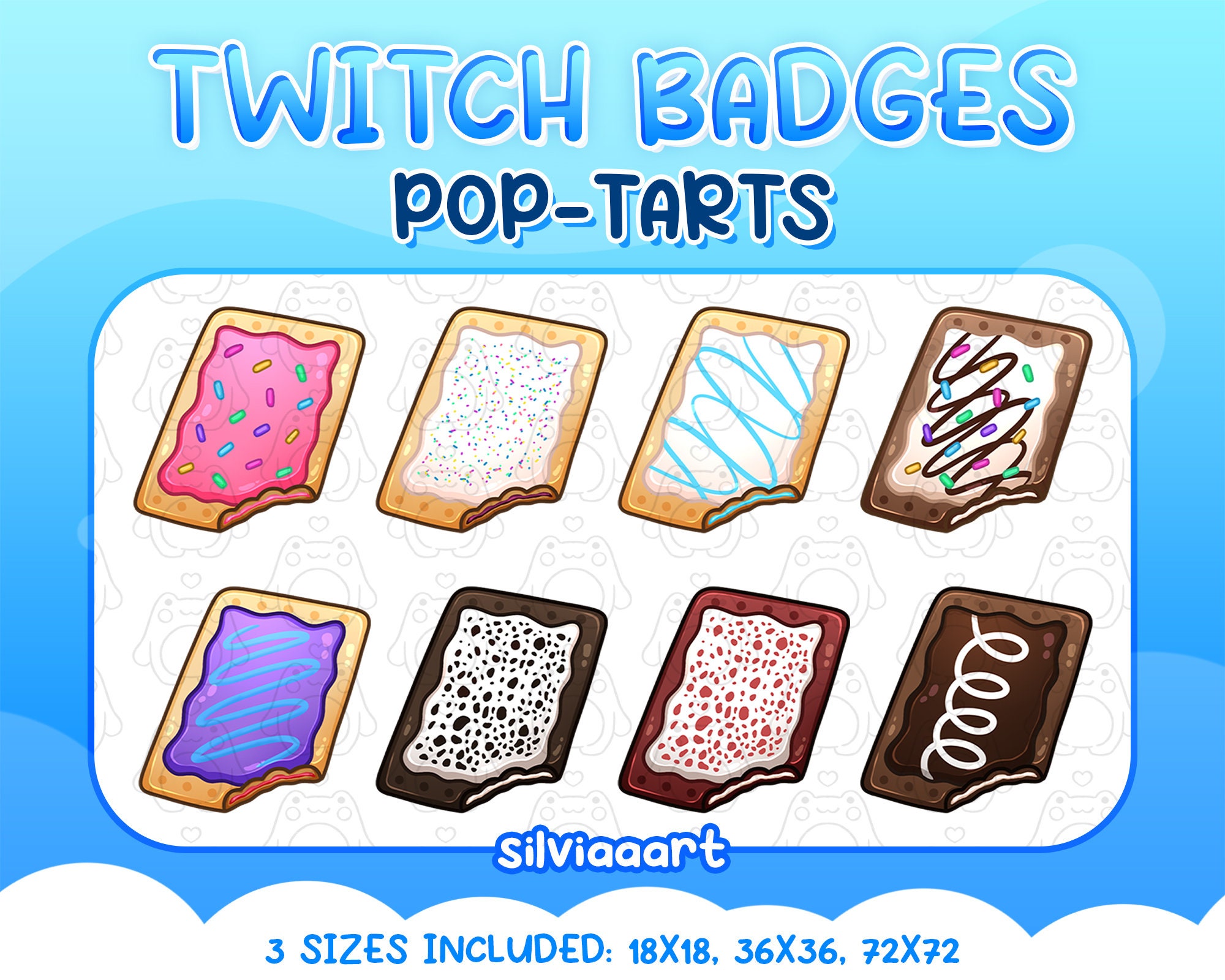 Twitch Poptarts Pop-tarts Emote - Badges - Streamer - Channel Point ...