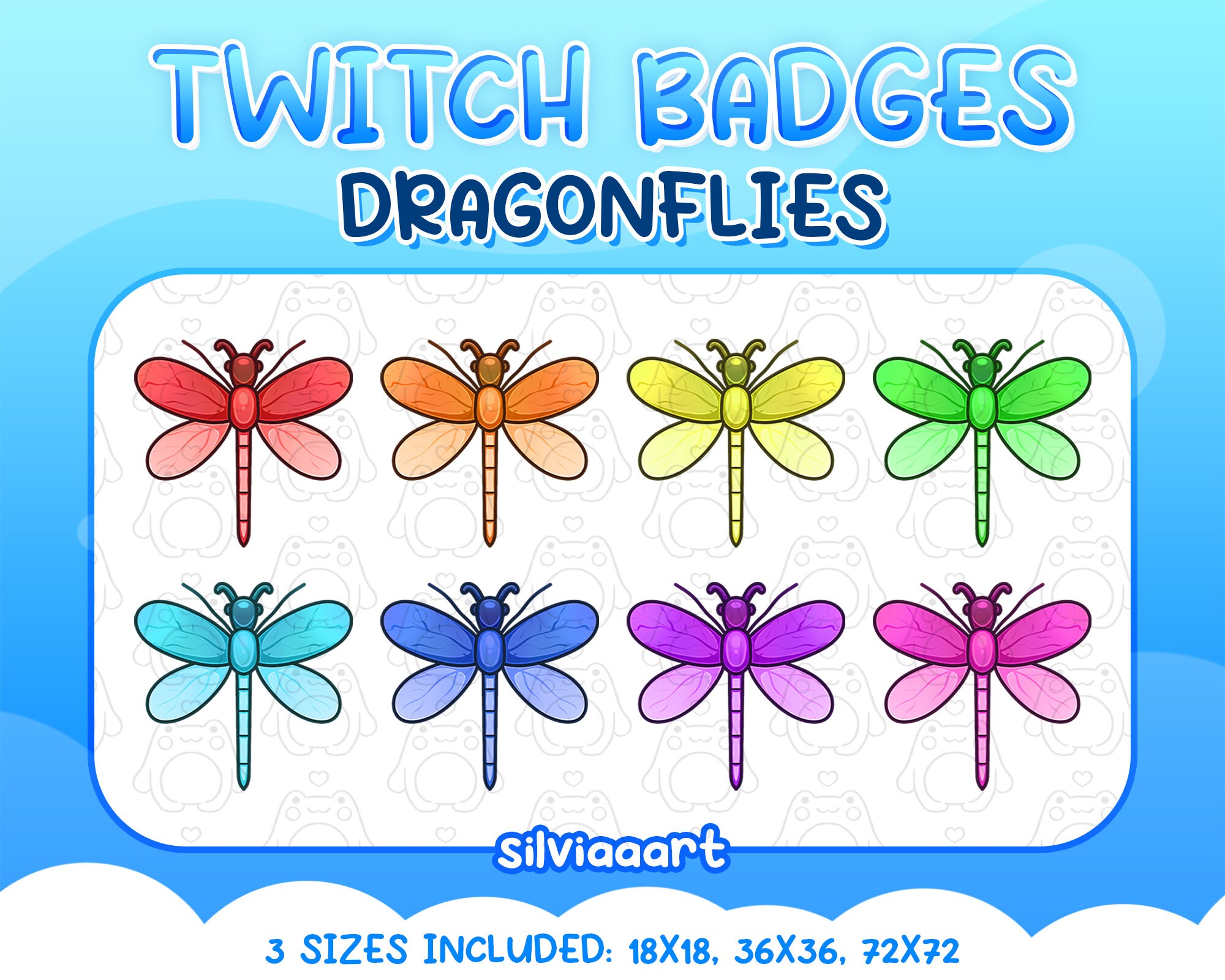 Twitch Dragonfly Dragonflies Emote - Badges - Streamer - Channel Point ...