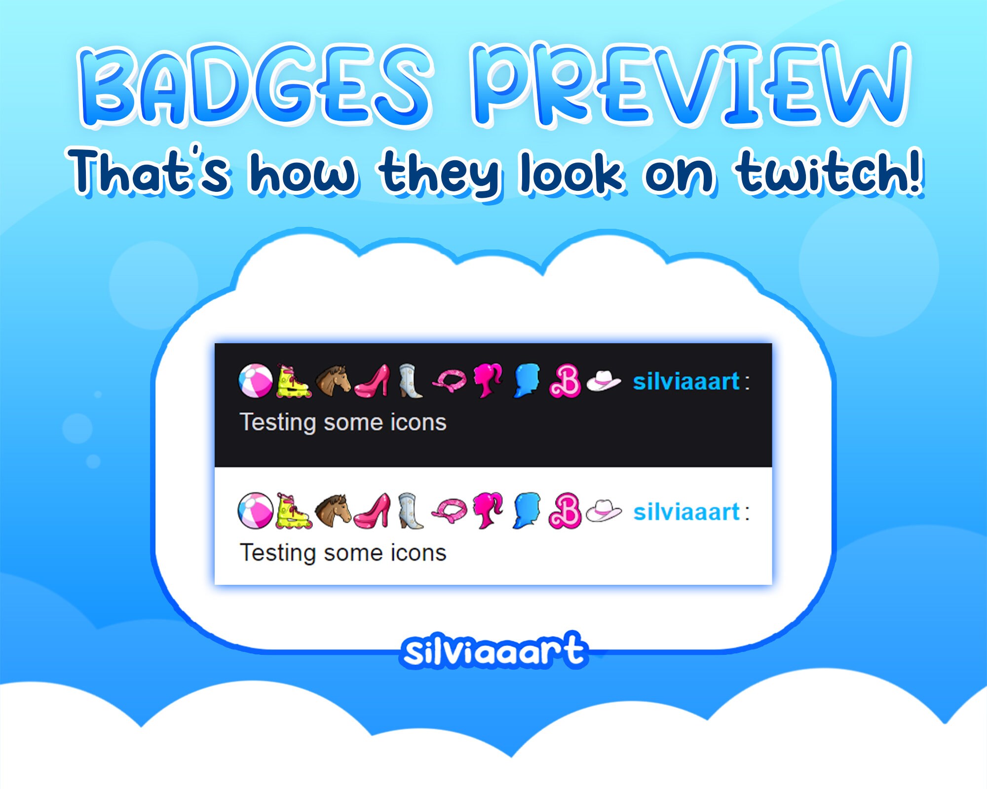 Twitch Barbie Movie Inspired Emote - Badges - Streamer - Channel Point ...