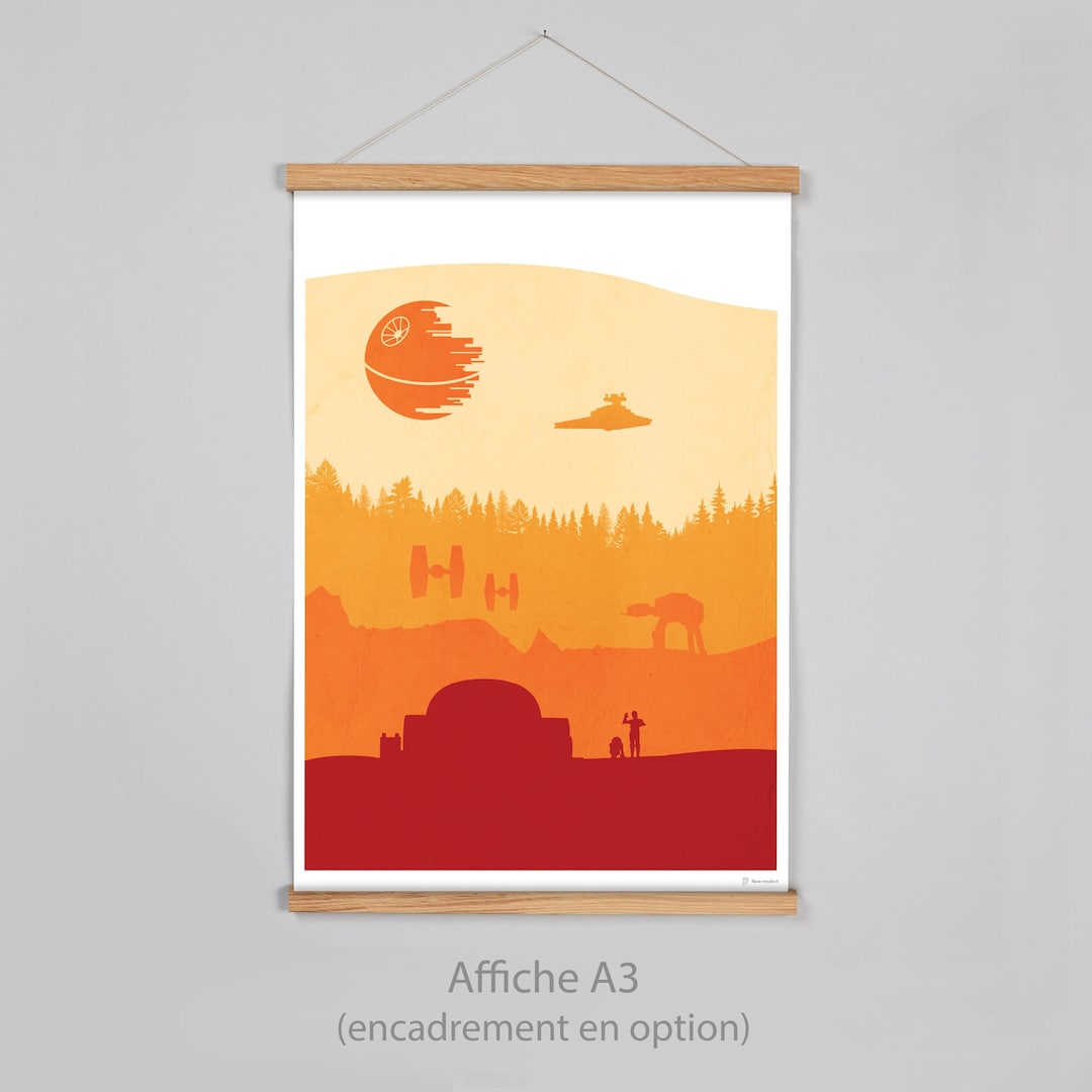 Star Wars-inspired Landscape Poster in A4 and A3 Sizes, and Postcard ...