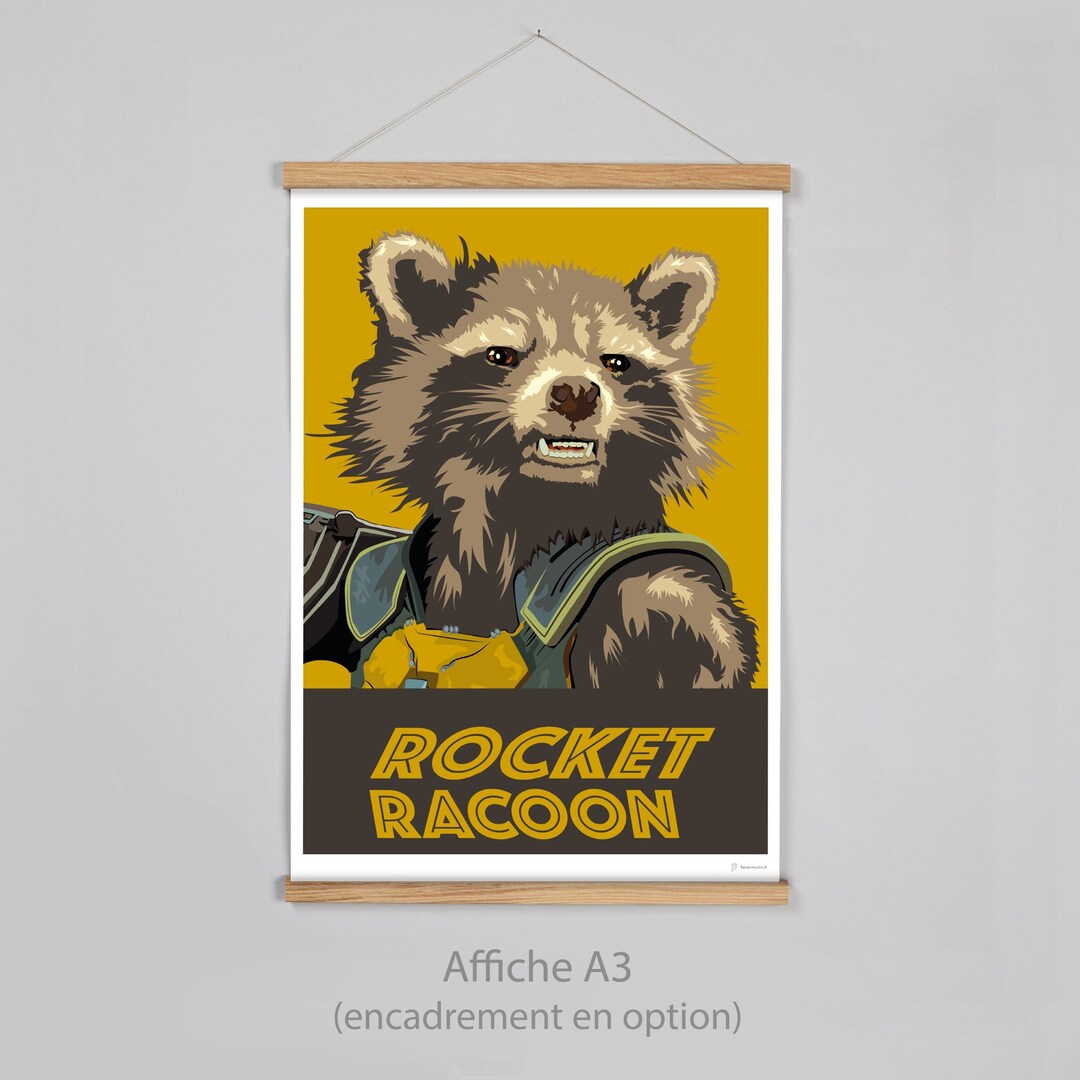 Poster Inspired Poster Rocket Raccoon Guardians of the Galaxy Handmade ...
