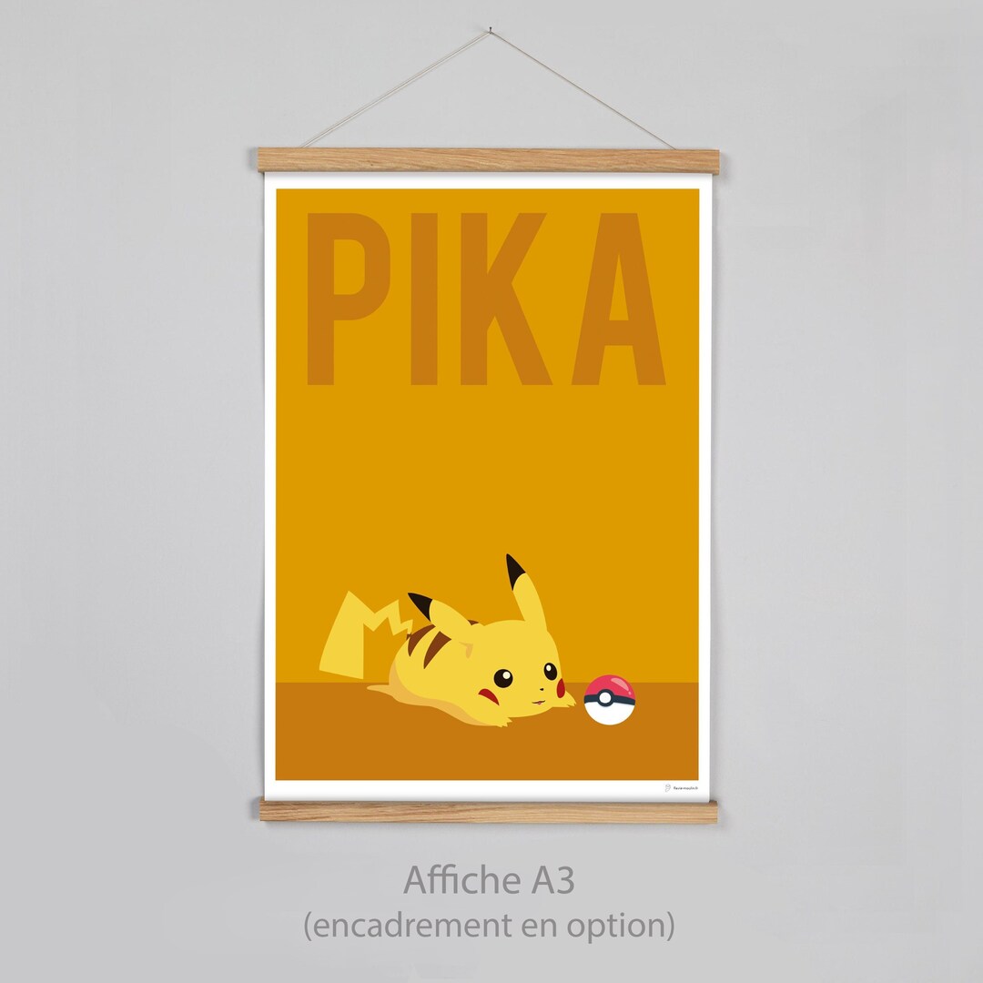 Minimalist Pokemon Inspired Poster Pikachu Pokemon Handmade Unique ...