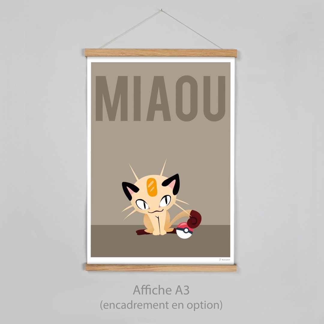 Poster Minimalist Pokemon Inspired Poster Meowth Meowth Handmade Unique ...