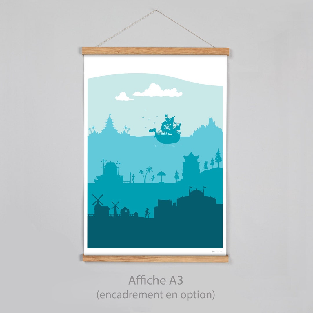 Poster Minimalist Poster Inspired by One Piece Universe and Landscapes ...