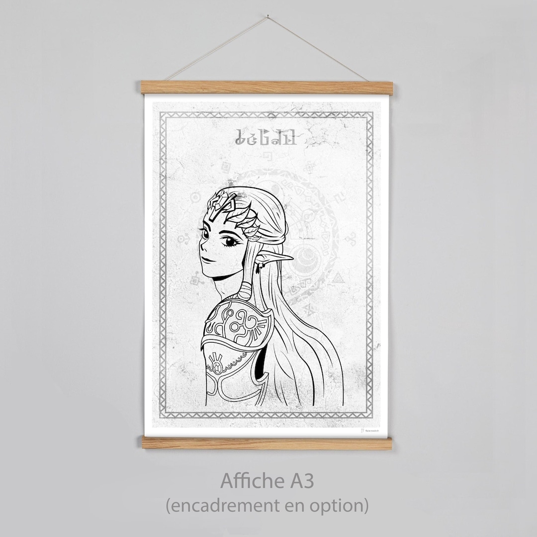 Poster Inspired by Princess Zelda Hyrule, Handmade Illustration, A4, A3 ...