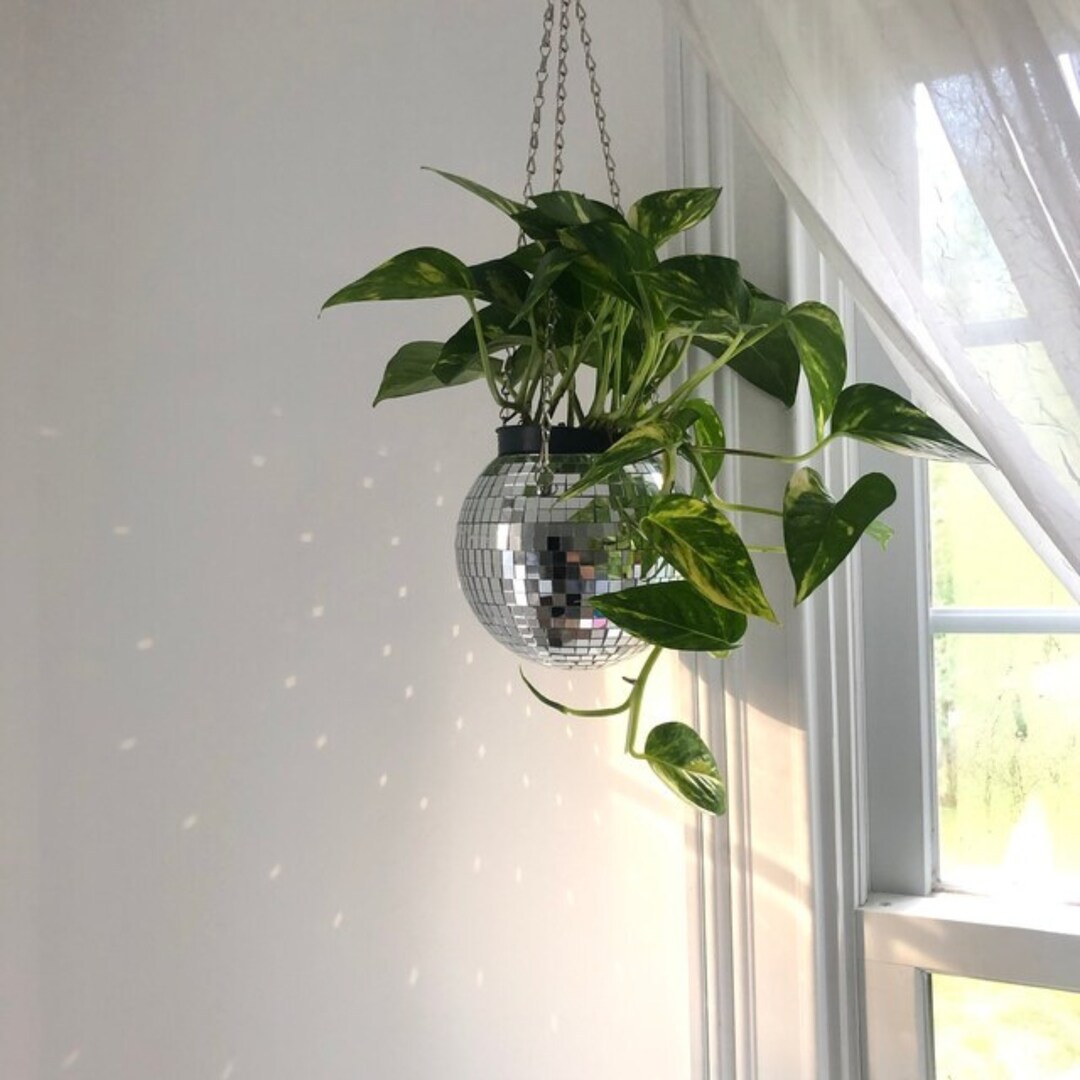 Disco Planter Hanging Disco Planter Hanging Wall Planter-mirror Ball ...