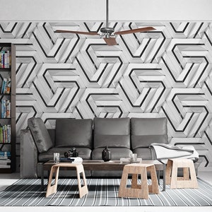 Gold Decor 3D White Panels. Shaded and Glossy Geometric Modules ...