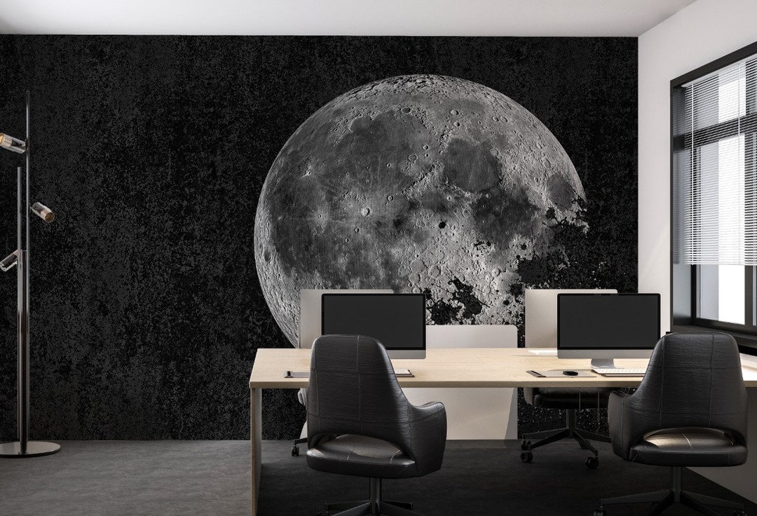 3d Moon Wallpaper /peel and Stick Wallpaper Vinyl Wallpaper Wallpaper ...