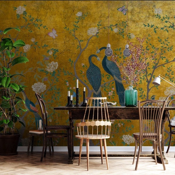 Chinoiserie Wallpaper Panels - Etsy