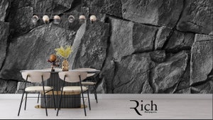 Color Versions of Cave Wall, Imitation Cave Wallpaper, Dark Rock Cave ...