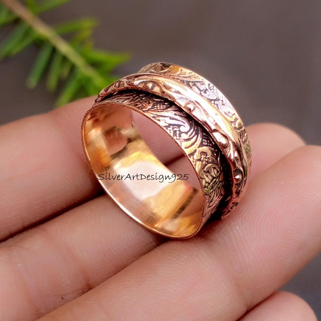 Copper Spinner Ring, 100% Solid Copper Ring, Designer Spinner Ring ...