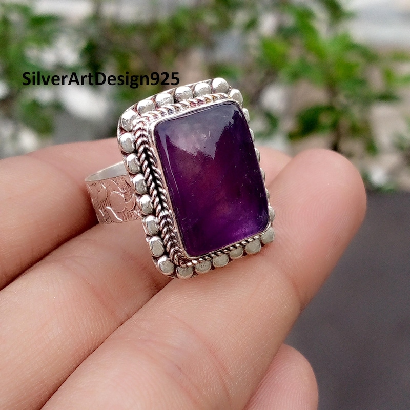 Genuine Amethyst Ring 925 - Etsy