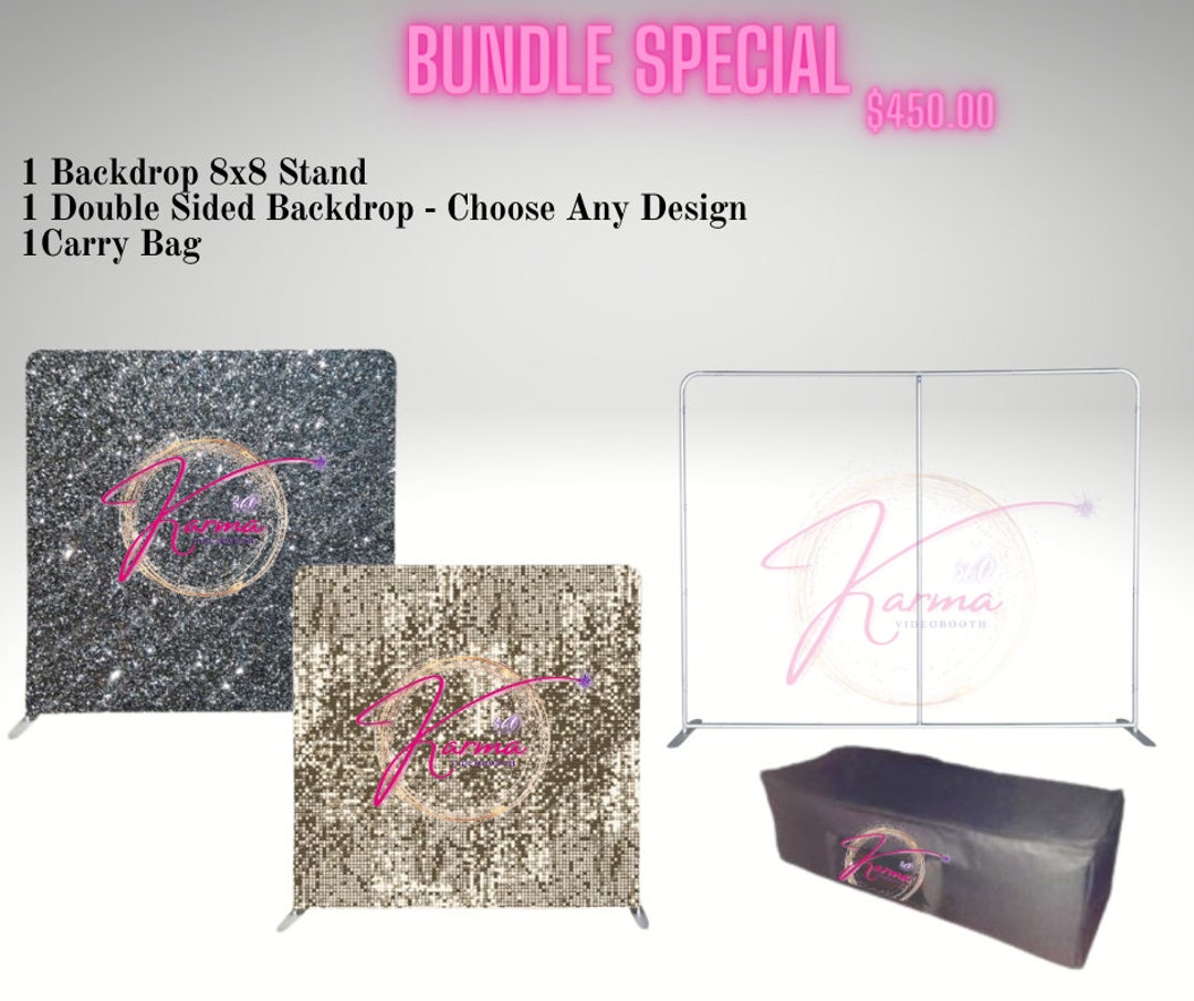 8X8 Double Sided Fitted Backdrops and Stand - Etsy
