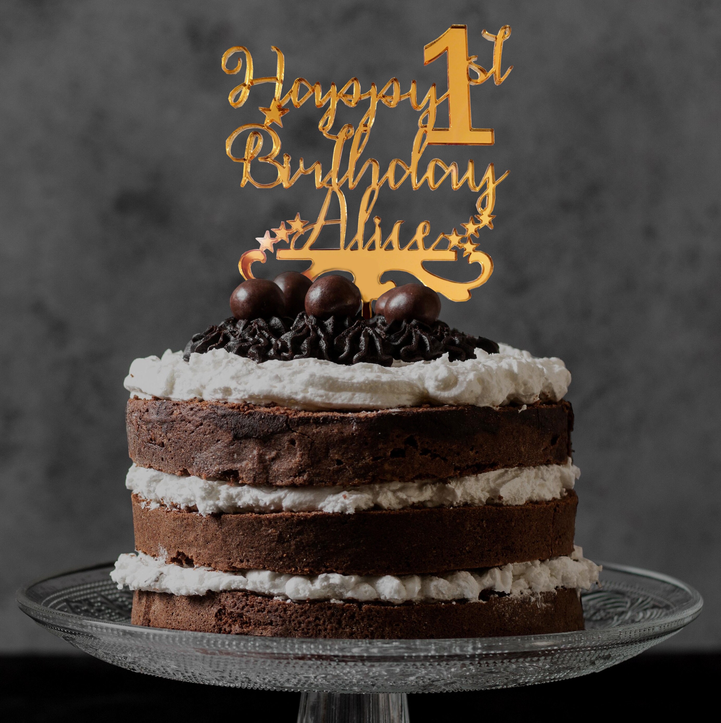 Cake Topper Personalized Cake Topper Name and Age Birthday - Etsy