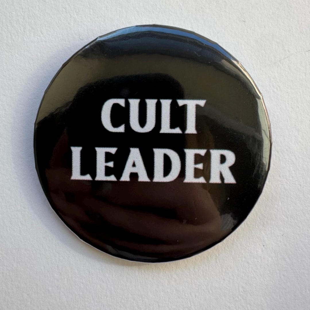 Black and White Cult Leader Aesthetic Round Pin - Etsy