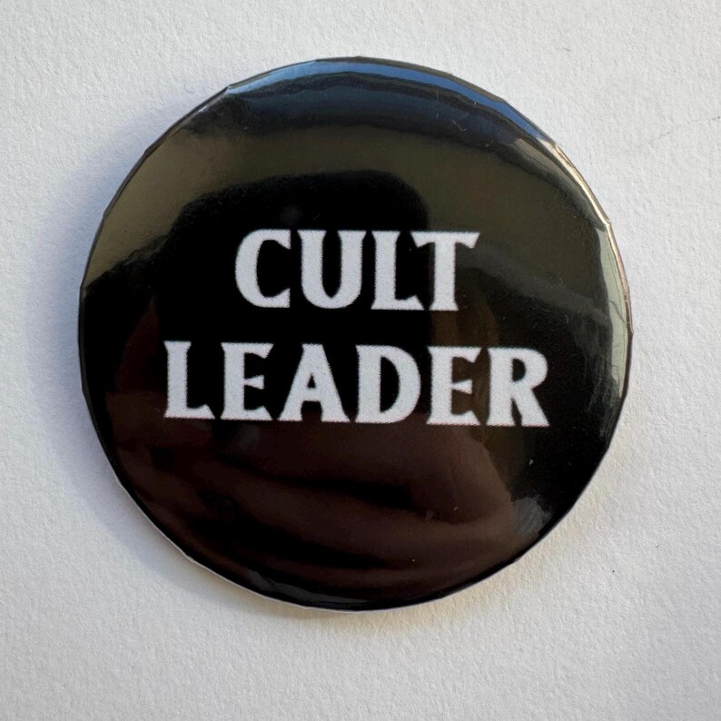 Black and White Cult Leader Aesthetic Round Pin - Etsy
