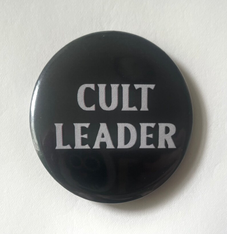 Black and White Cult Leader Aesthetic Round Pin - Etsy