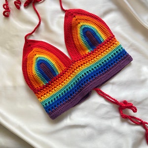 Crochet Pride Rainbow Halter Top, Crochet Pride Top, Pride Parade Cloth ...