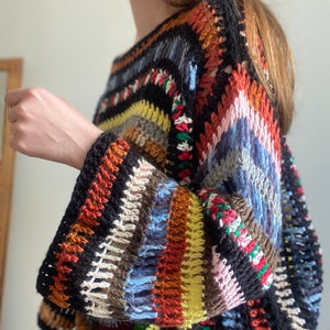 Crochet Sweater, Crochet Eye Sweater, Third Eye Sweater, Oversize ...