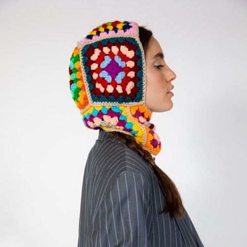 Handmade Balaclava Crochet Hoodie Granny Square Hat - Etsy