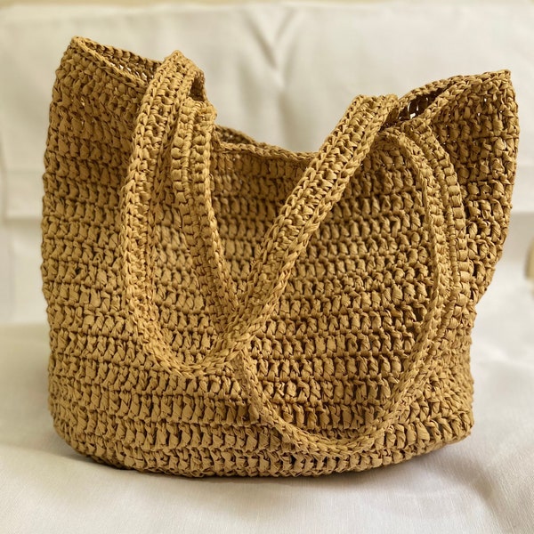 Crocheted Straw Bag - Etsy