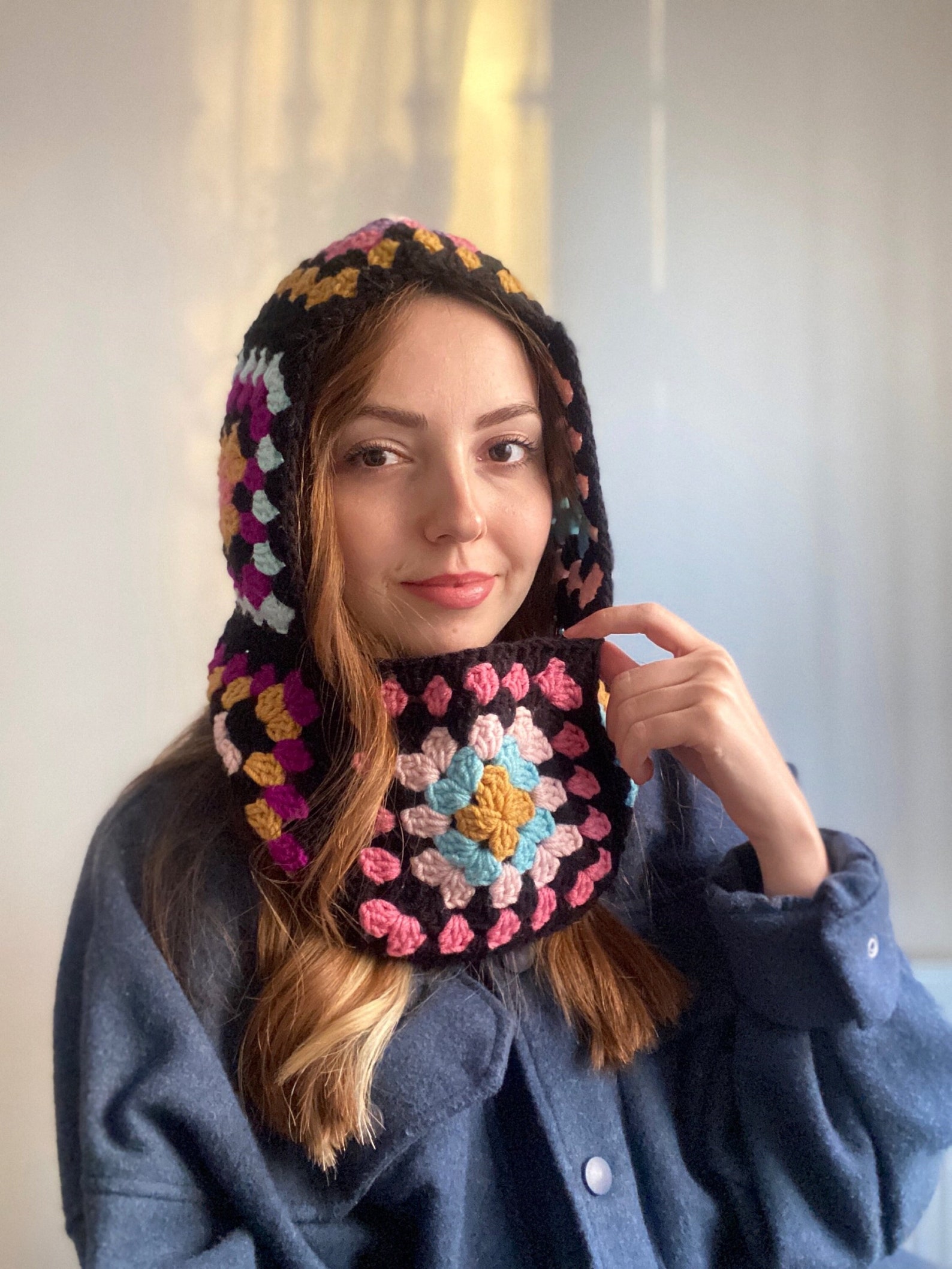 Crochet Balaclava, Colorful Balaclava, Granny Square Balaclava, Unisex ...