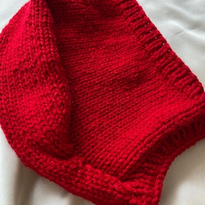 Handknit Bonnet, Red Bonnet, Bohemian Bonnet Hat, Handmade Winter Warm ...