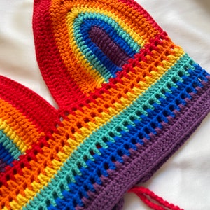 Crochet Pride Rainbow Halter Top, Crochet Pride Top, Pride Parade Cloth ...