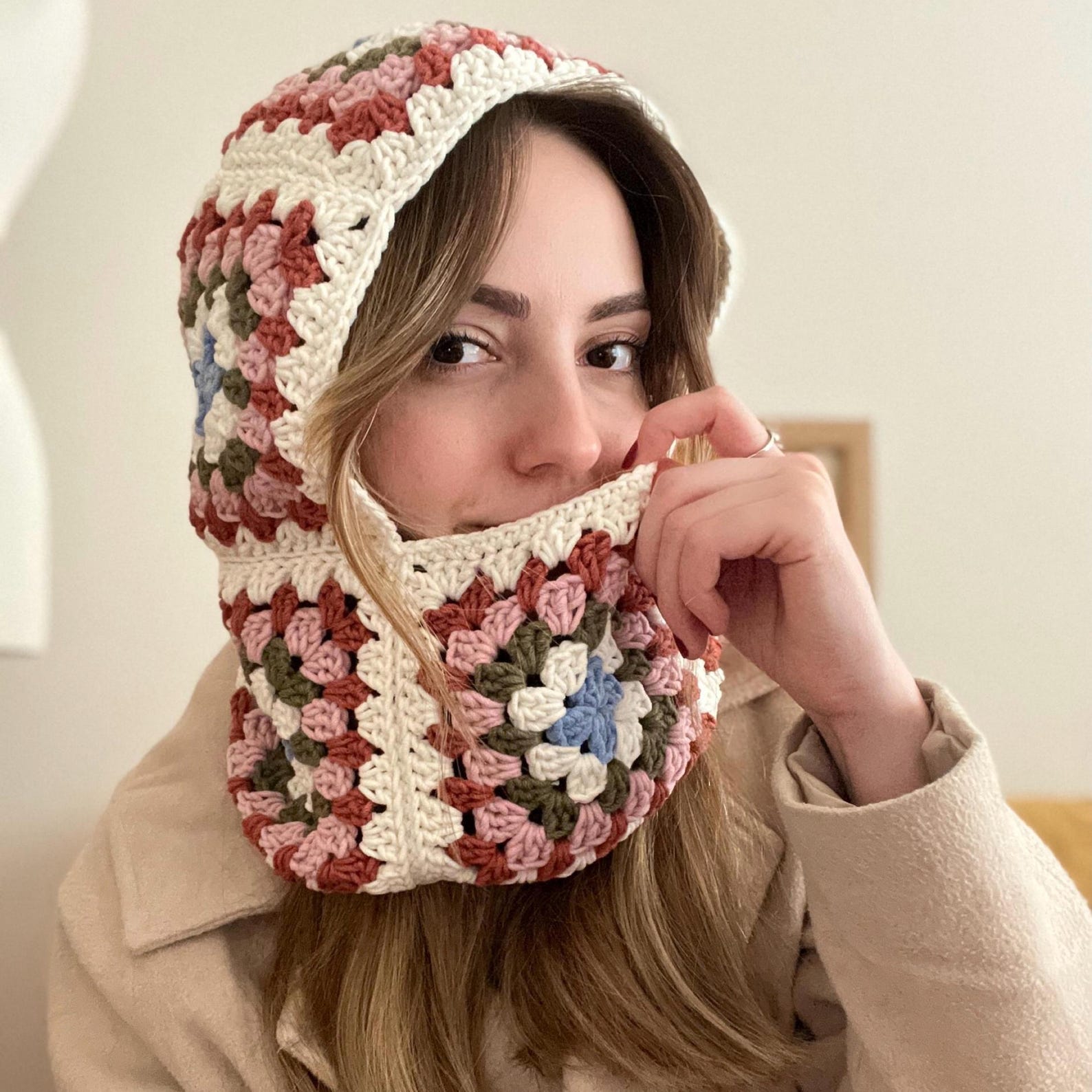 Crochet Balaclava, Granny Square Balaclava, 6 Different Color Balaclava ...