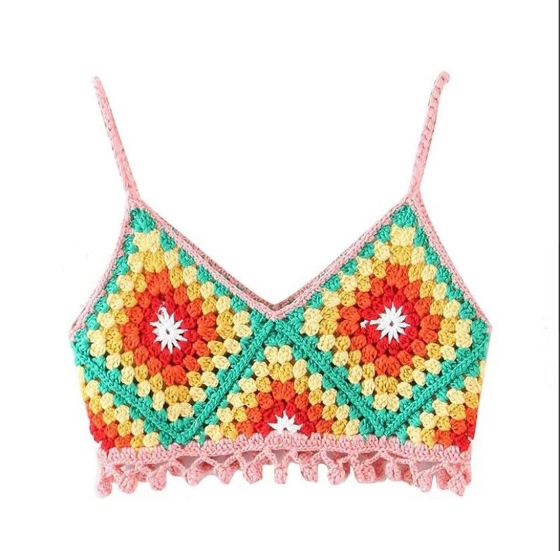 Crochet Crop Top Summer Knitted Top Festival Top Crochet Etsy