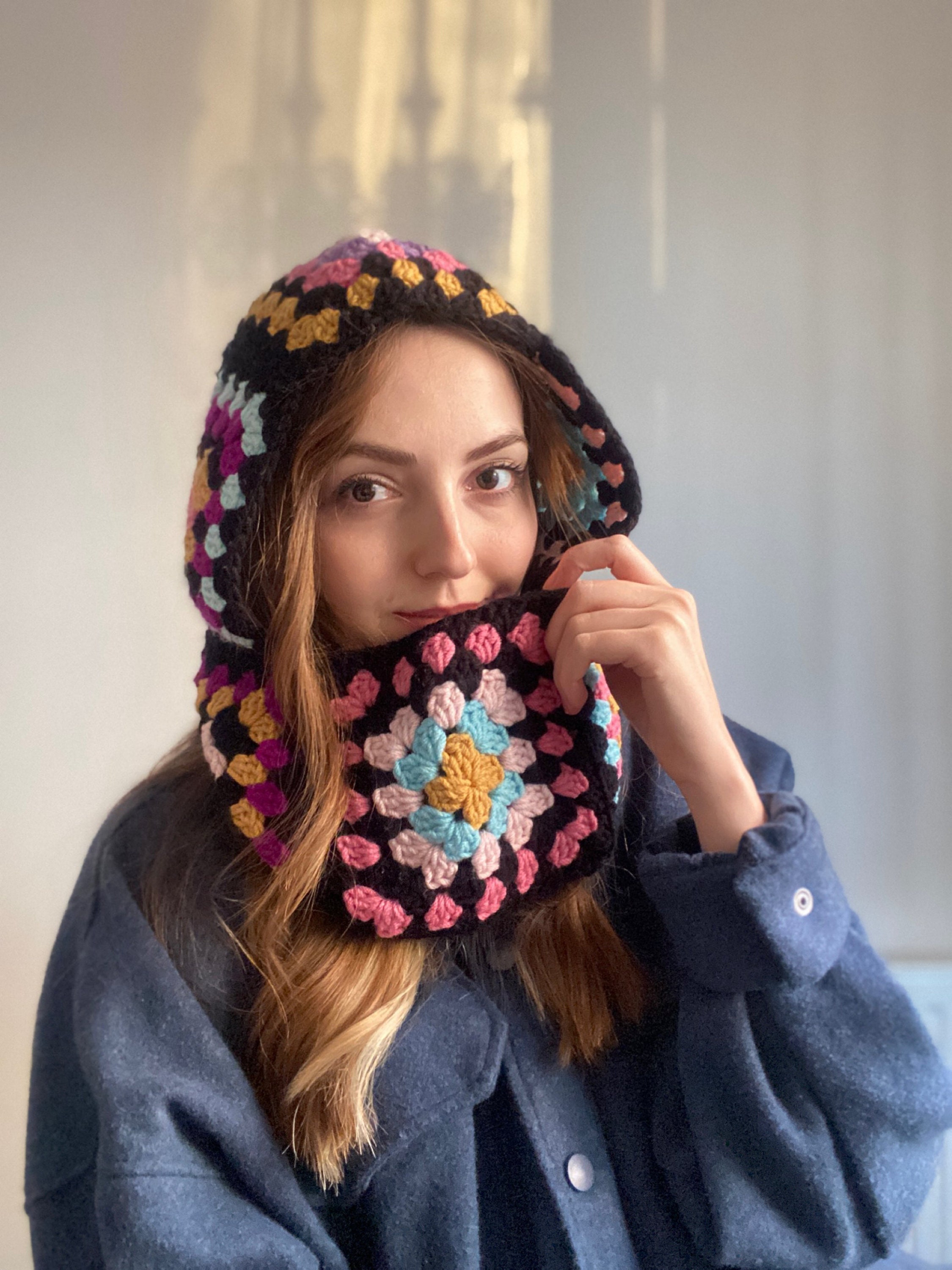 Crochet Balaclava, Colorful Balaclava, Granny Square Balaclava, Unisex ...