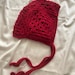 Crochet Red Bonnet, Granny Square Bonnet, Bohemian Bonnet, Handmade ...
