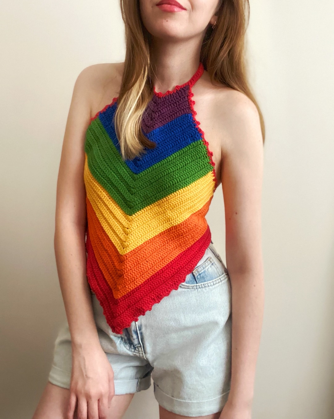 LGBTQ Crochet Pride Rainbow Halter Top Crochet Pride Top - Etsy