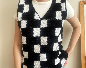 Checkered Wednesday Sweater Vest - Etsy