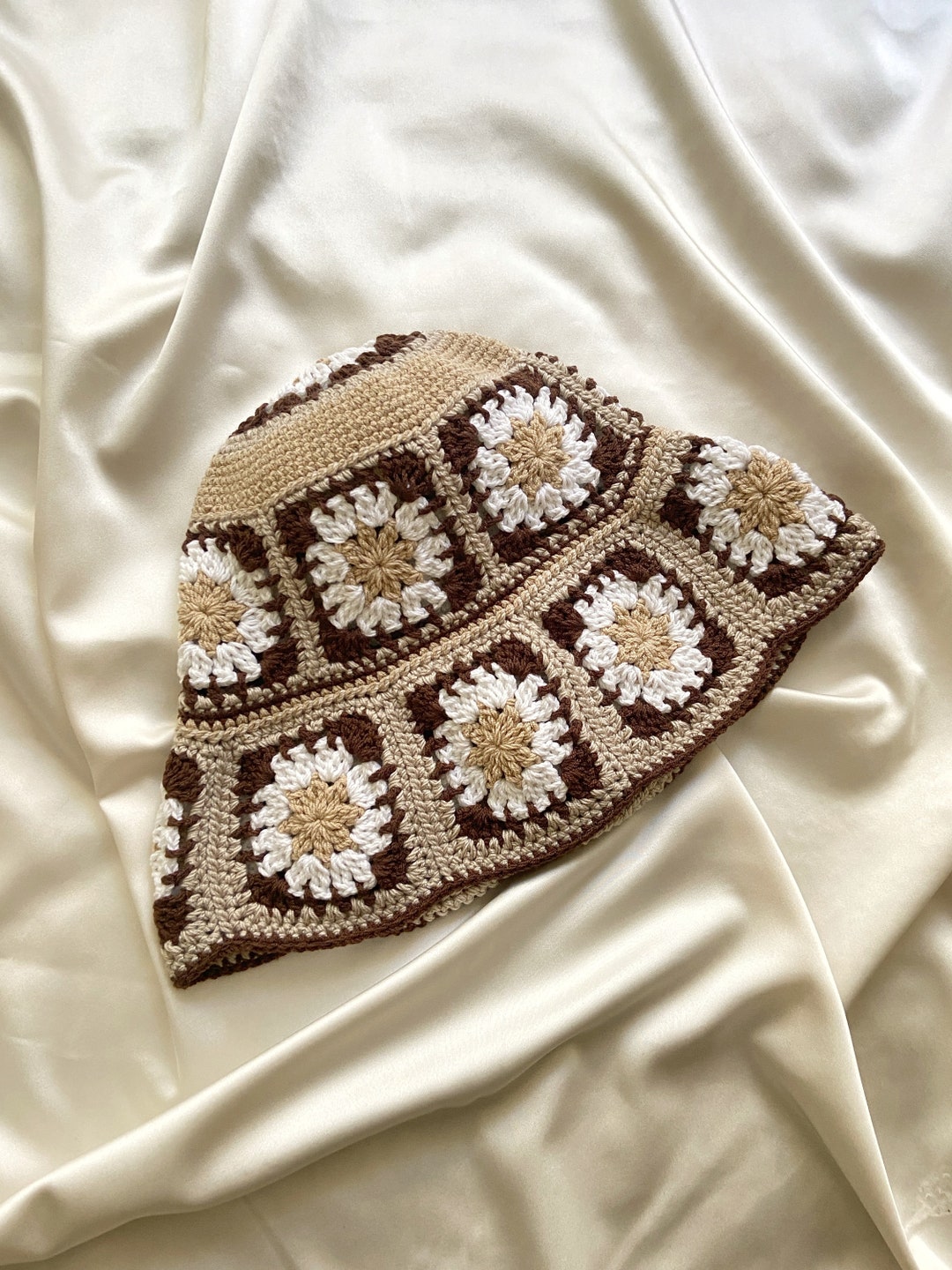 Crochet Bucket Hat, Daisy Hat, Granny Square Hat, Summer Bucket Hat ...