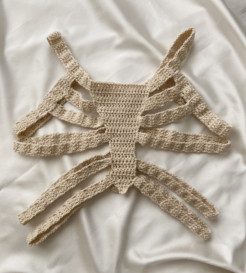 Crochet Skeleton Top, Skeleton Corset, Halloween Knit Top, Grunge ...