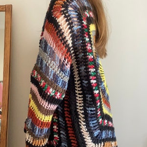 Crochet Sweater, Crochet Eye Sweater, Third Eye Sweater, Oversize ...