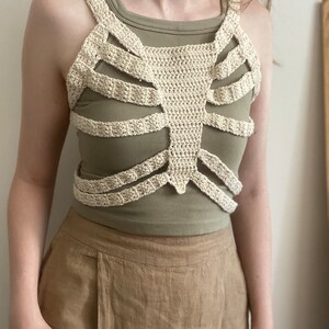 Crochet Skeleton Top, Skeleton Corset, Halloween Knit Top, Grunge ...