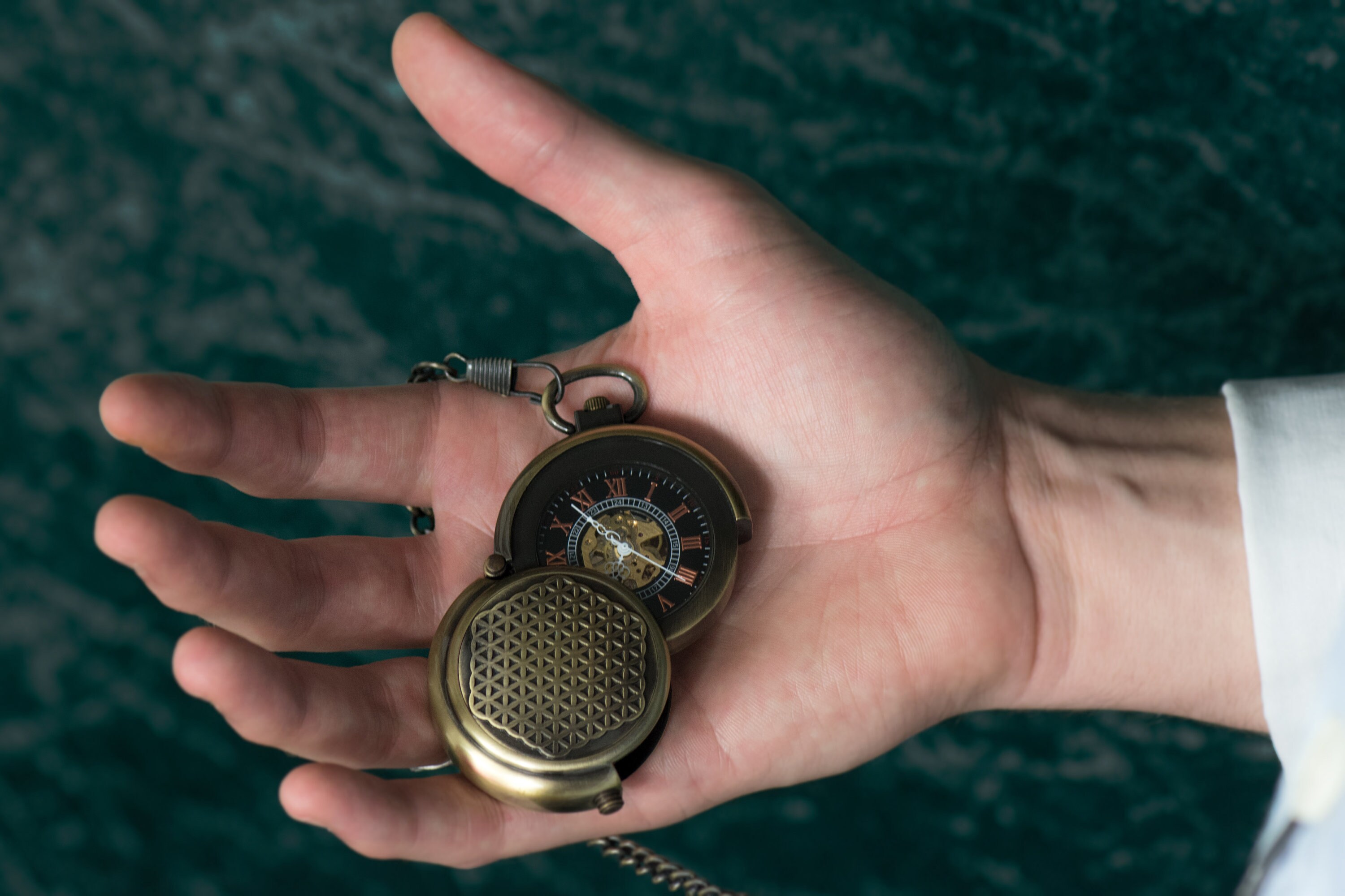 Personalized Gousset Watch, Pocket Watch, Fibonacci Brass Mechanical ...