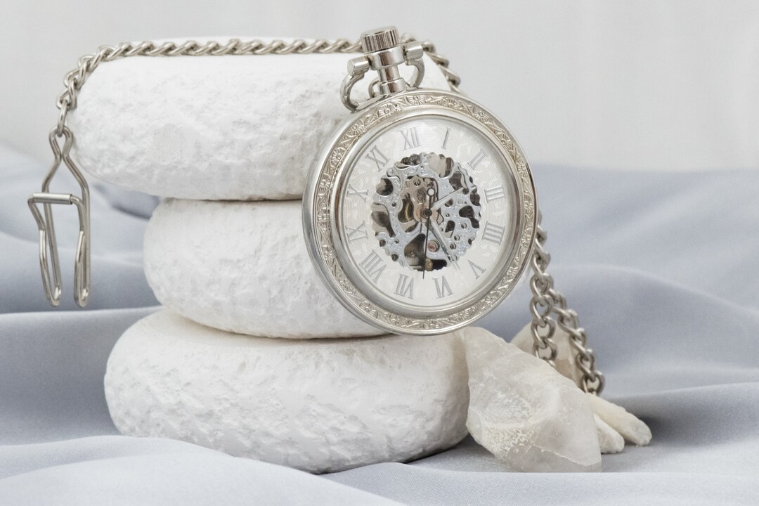 Personalized Gousset Watch, Pocket Watch, Pollock Silver Steel Watch ...