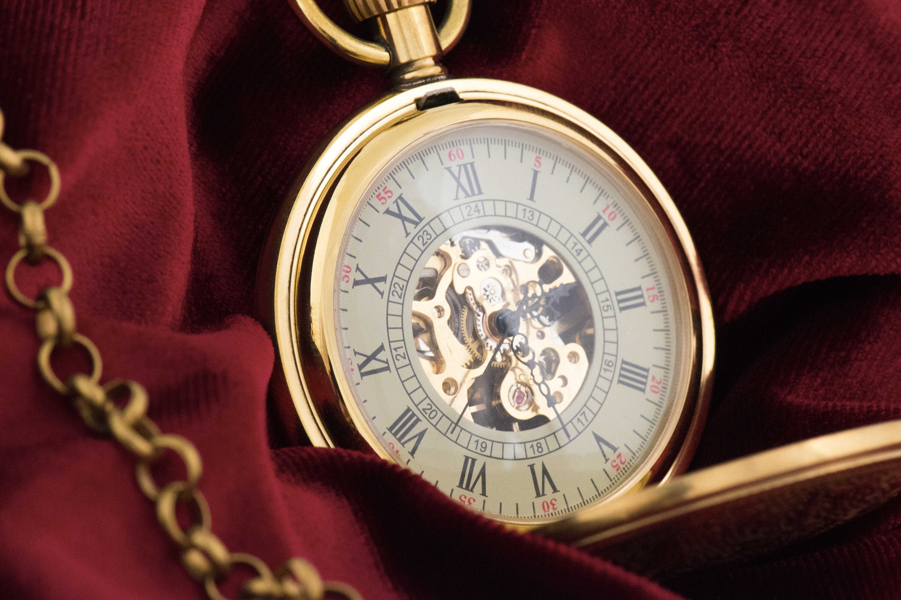 Personalized Gousset Watch, Pocket Watch, J.becker Gold Steel Skeleton ...