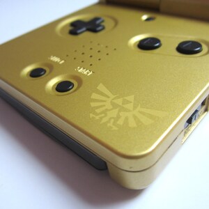 GBA SP Console Refurbished Gameboy Advance Zelda Gold Triforce Brighter ...