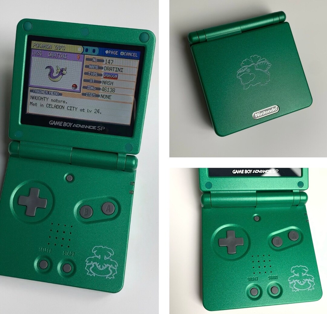 GBA SP Venusaur Green Pokemon Console Refurbished Gameboy Advance ...