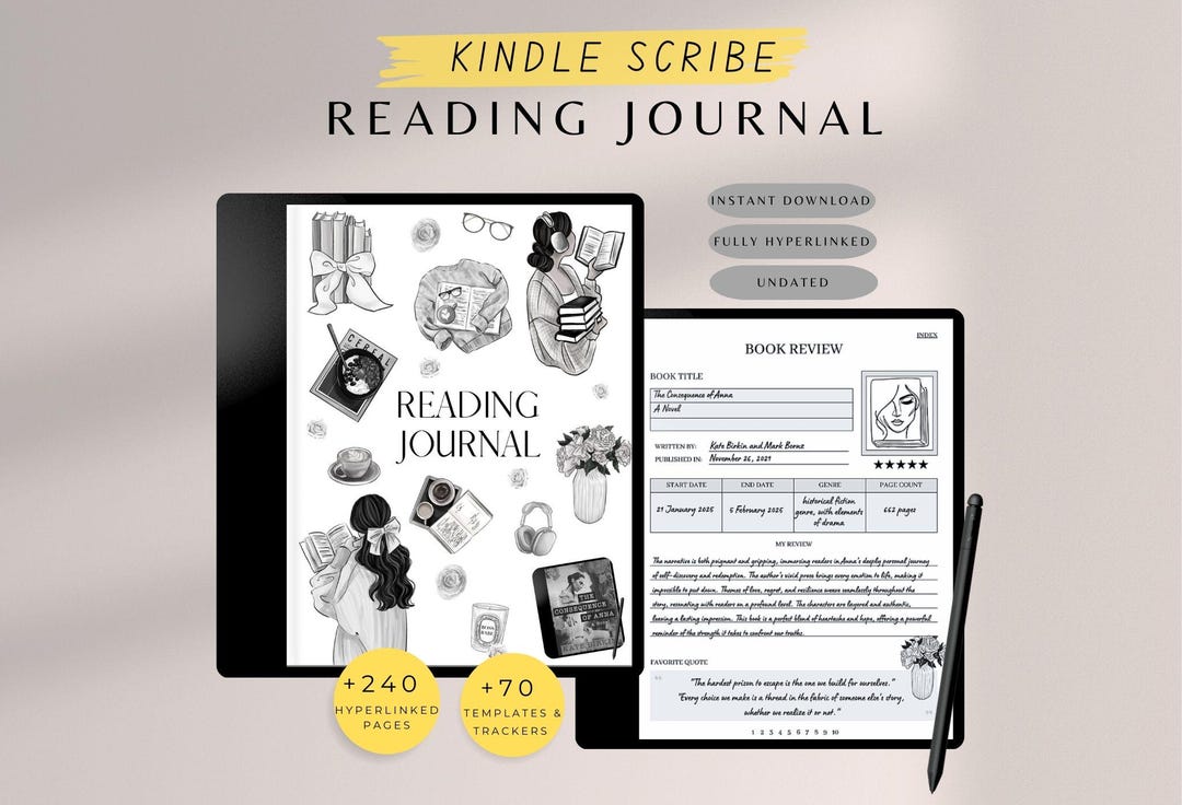 Kindle Scribe Reading Journal Undated, Kindle Scribe Templates, Kindle ...